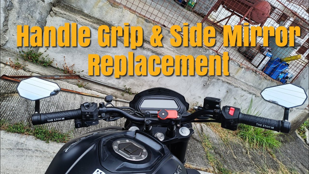 Handle Grip and Side Mirror Replacement | Dominar 400. - YouTube