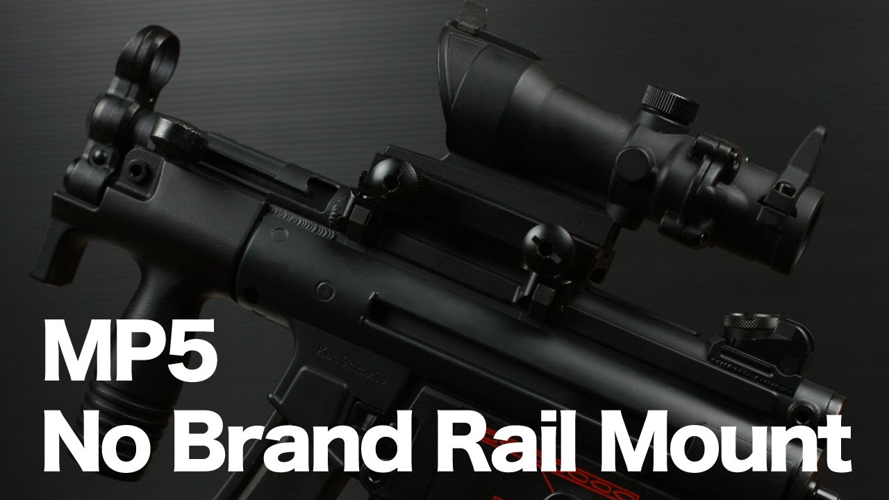 MARUZEN GBB MP5KにMP5用レールマウントとEOTECH 551レプリカモデルを装着 - YouTube