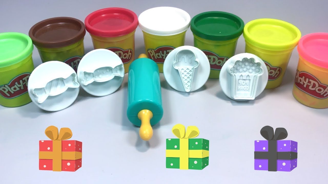 Learn Color and Play with 7 ColorFul Play Doh /Candy and Ice Cream/Baby ...