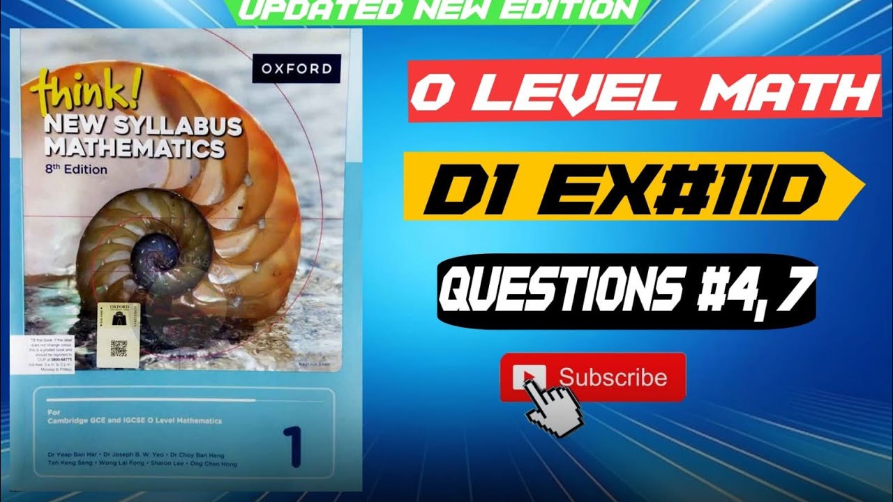 o level math D1 Q4and7 - YouTube