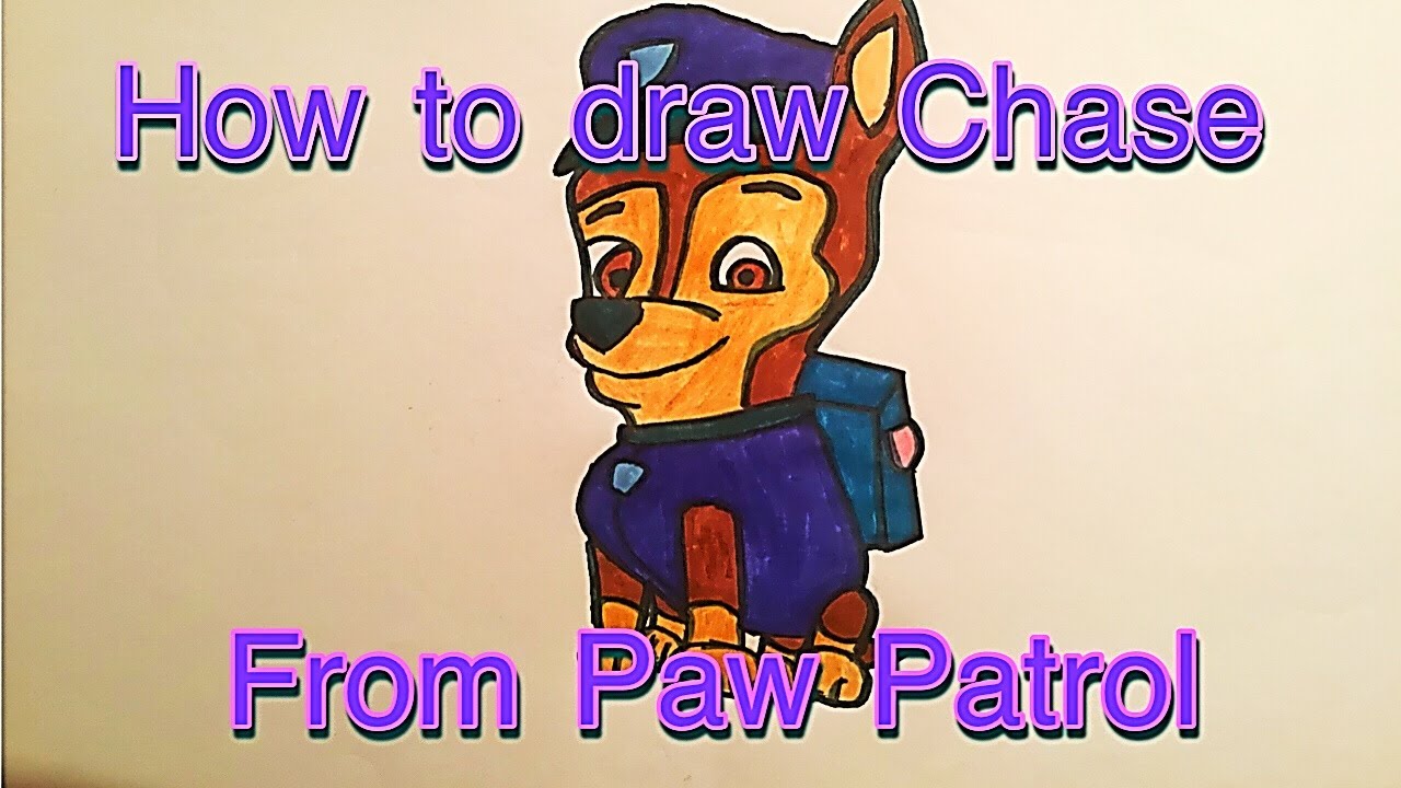 How To Draw Chase From Paw Patrol - YouTube