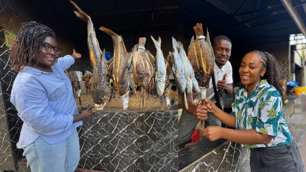 Street FOOD in Abidjan IVORY COAST || West Africa || roasted fish and ...