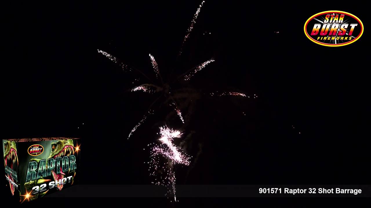 Pyro Magic Fireworks - 901571 Raptor 32 Shot Barrage - YouTube