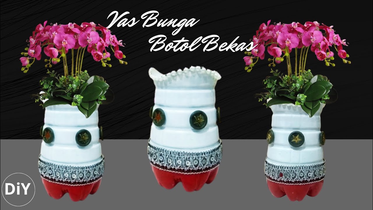 Ide Kreatif Kerajinan Dari Botol Plastik Bekas dengan Hiasan Kancing ...