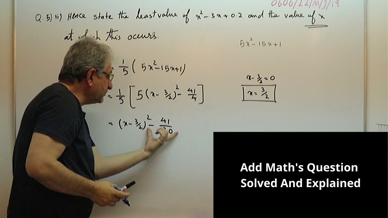 IGCSE Topical Series | Add Math's Question 5 - YouTube