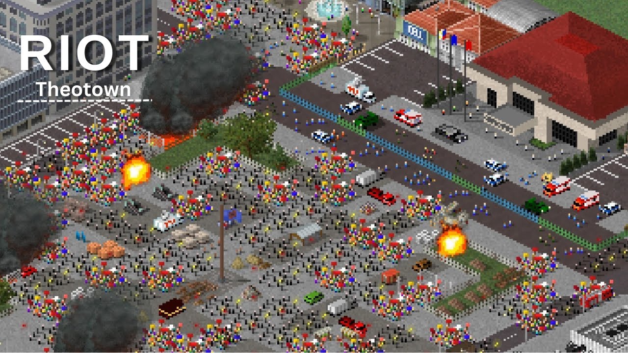 How to create a riot scene in Theotown. - YouTube