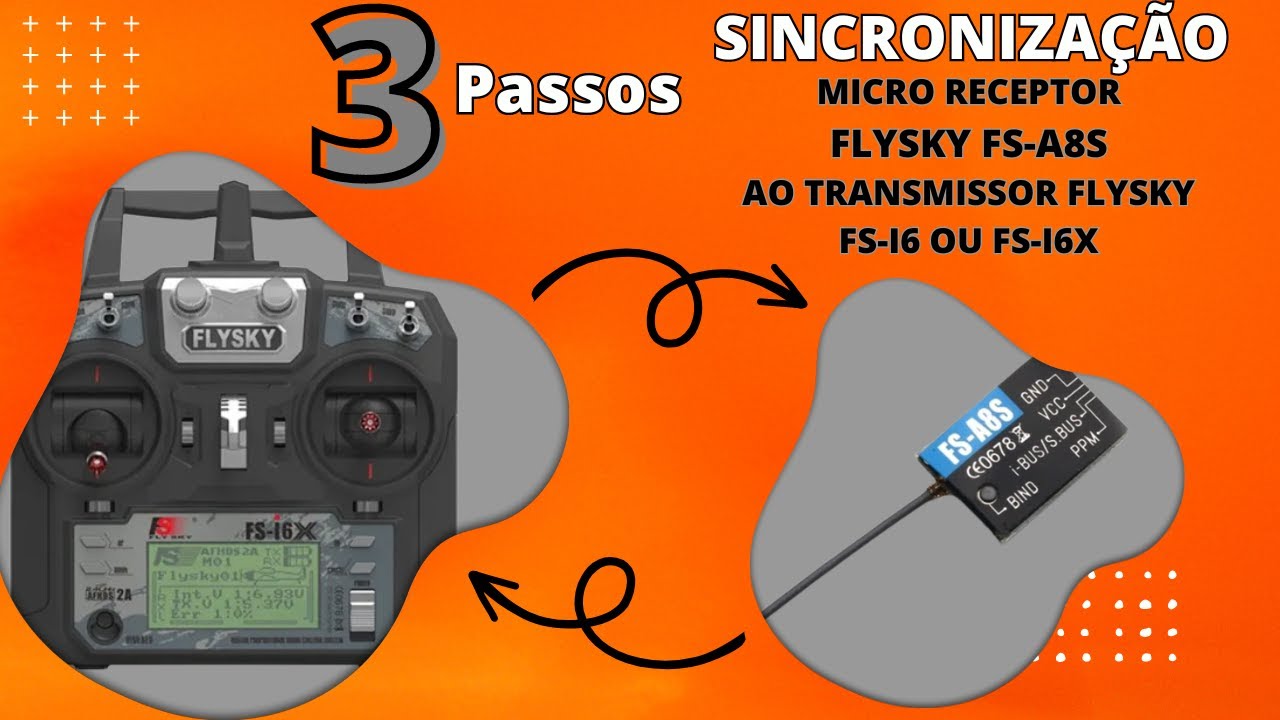 Como ligar o micro receptor FlySky FS-A8S ao transmissor FlySky FS-i6x ...