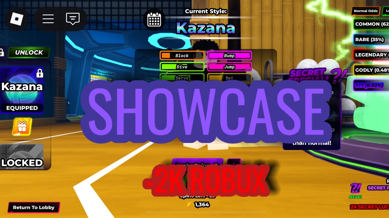 OBTAINING NEW SECRET KAZANA STYLE + SHOWCASE | Volleyball Legends - YouTube