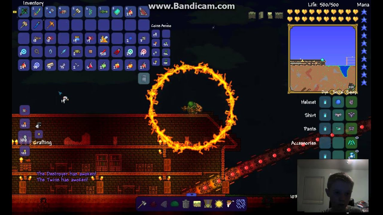 Terraria big boss battle - YouTube