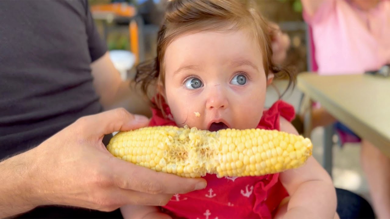 Julie eats Daddy's Corn - YouTube