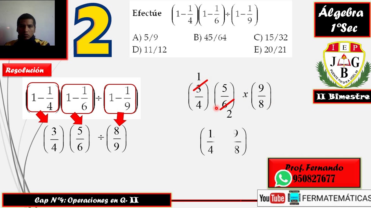 OPERACIONES EN Q II 1º SEC - YouTube