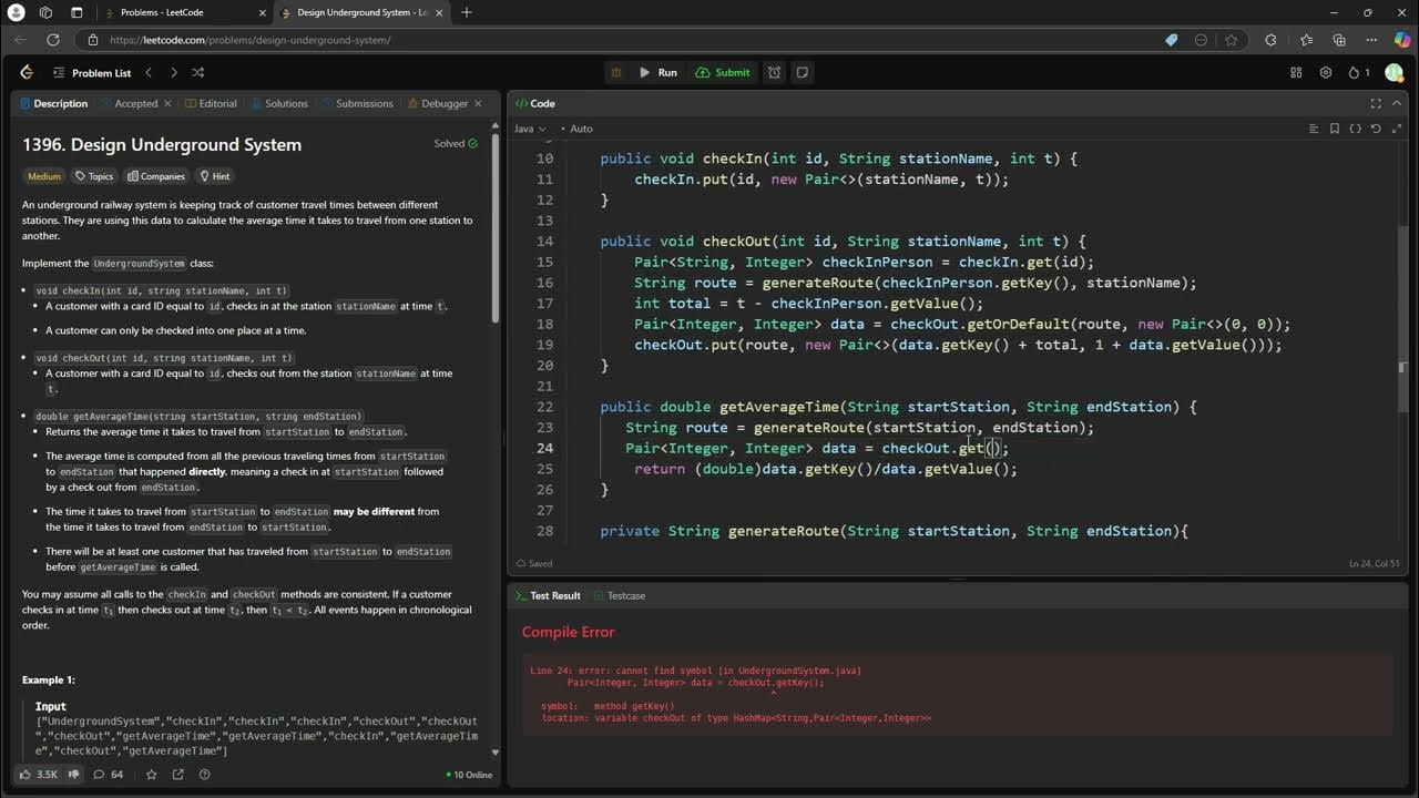 #LeetCode 1396 | Design Underground System #Java - YouTube