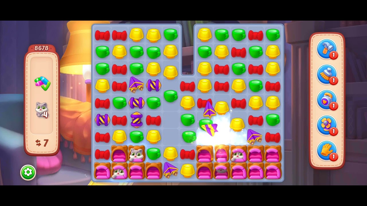 Playing Homescapes ASMR let's play ⏯️ level 8678 Cats Have Fun in Las ...