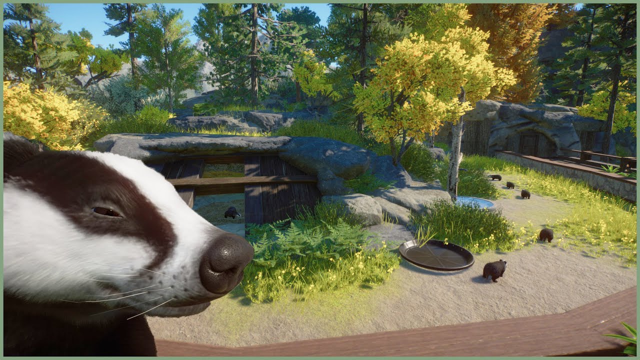 🦡Simple natural badger habitat | Fjevær Zoo | Planet Zoo | speedbuild🌳 ...