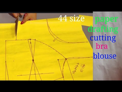 44size paper drafting cutting bra cut blouse easily method - YouTube