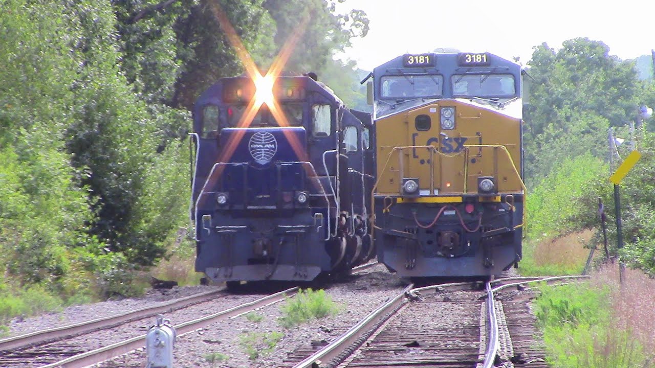 HD Pan Am Railways Action on District 2 w/ EMD's Horn Salutes and More ...