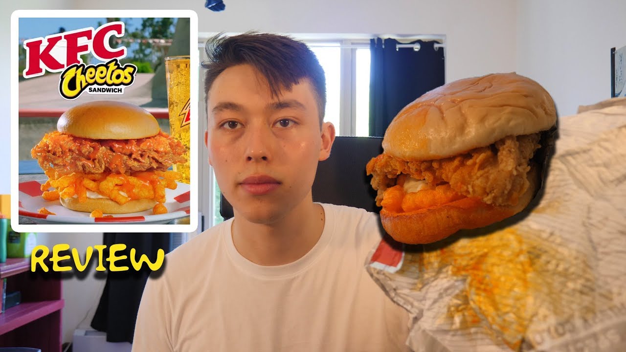 KFC CHEETOS CHICKEN SANDWICH FULL REVIEW - YouTube