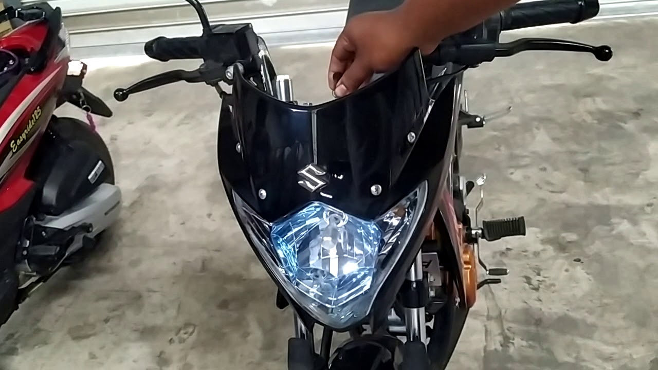 Raider 150 Eyeline Headlight parklight installed LED - YouTube