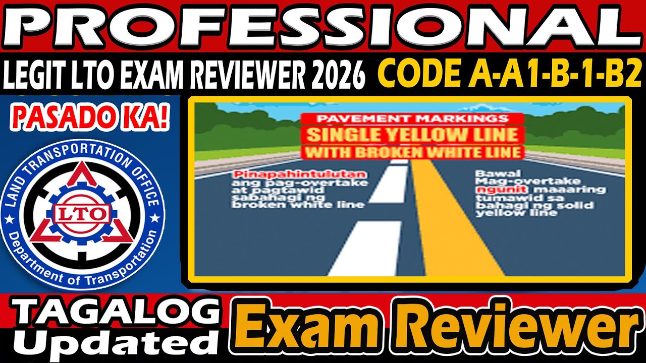 2026 TAGALOG PROFESSIONAL DRIVERS LICENSE | LTO EXAM REVIEWER | CDE ...