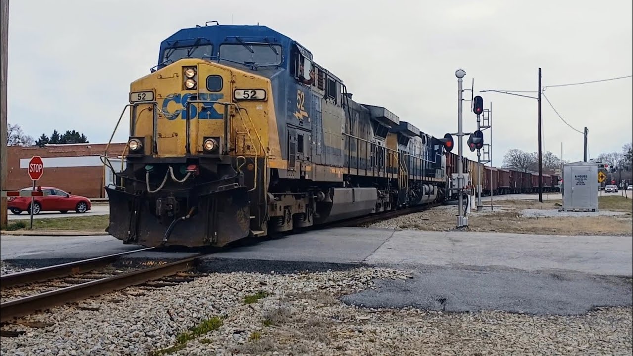 CSXT 52 AC44CW leads CSX W086 at Clinton SC on the CSX Monroe ...