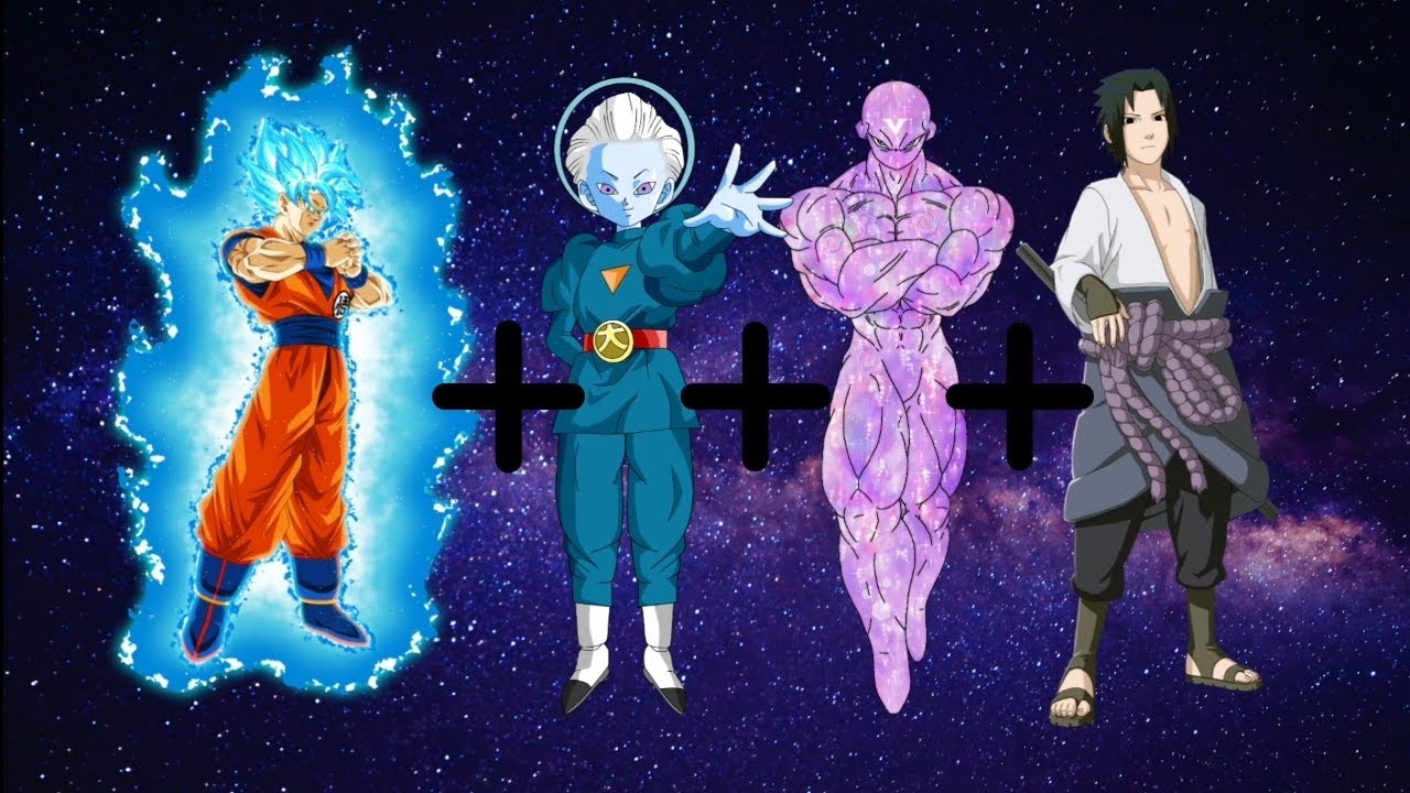 son Goku ssj blue universal + Grand priest + Zeno pull power + Sasuke ...