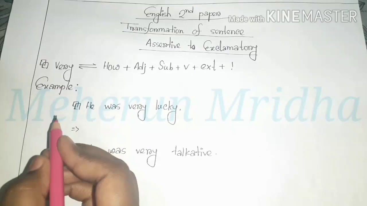 Class (8-10) English (Transformation of sentence) part-19 - YouTube