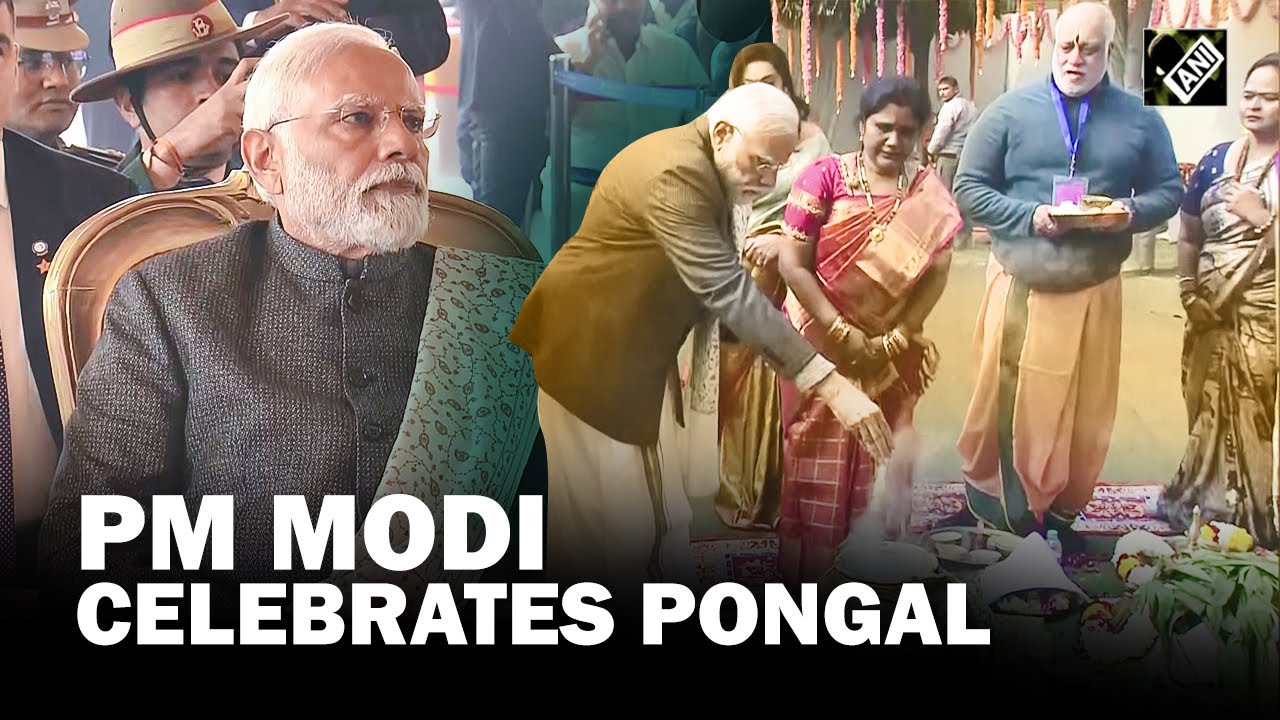 PM Modi attends Pongal celebrations at the residence of MoS L Murugan ...