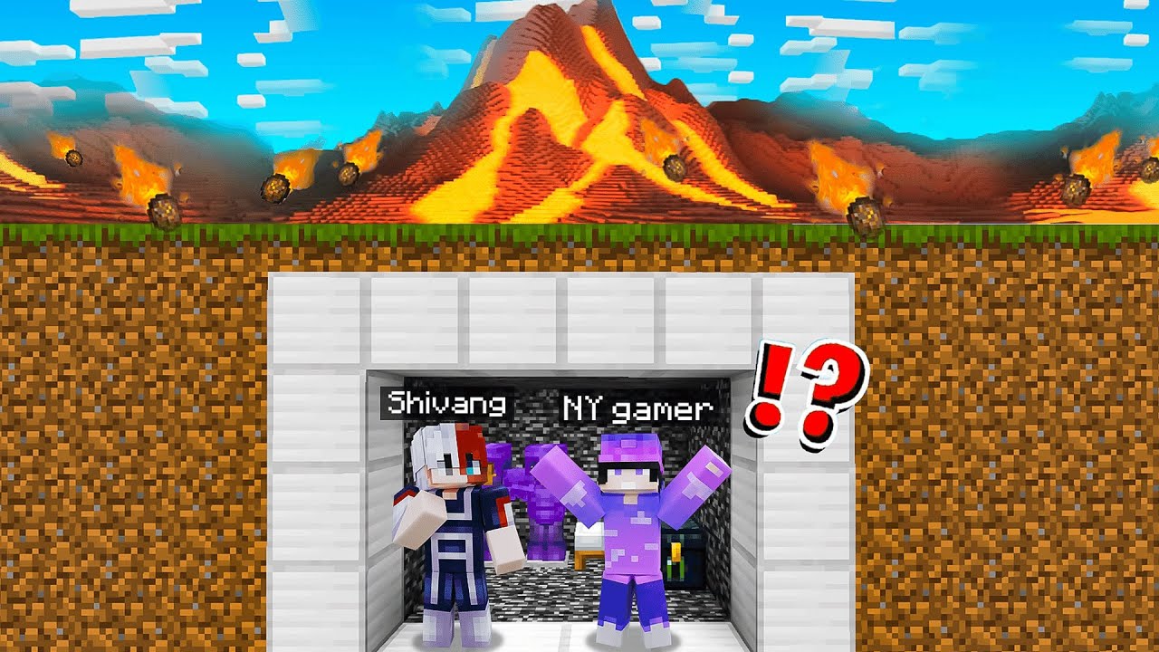 We created Bunker to Survive Meteor In Minecraft with Shivang - YouTube
