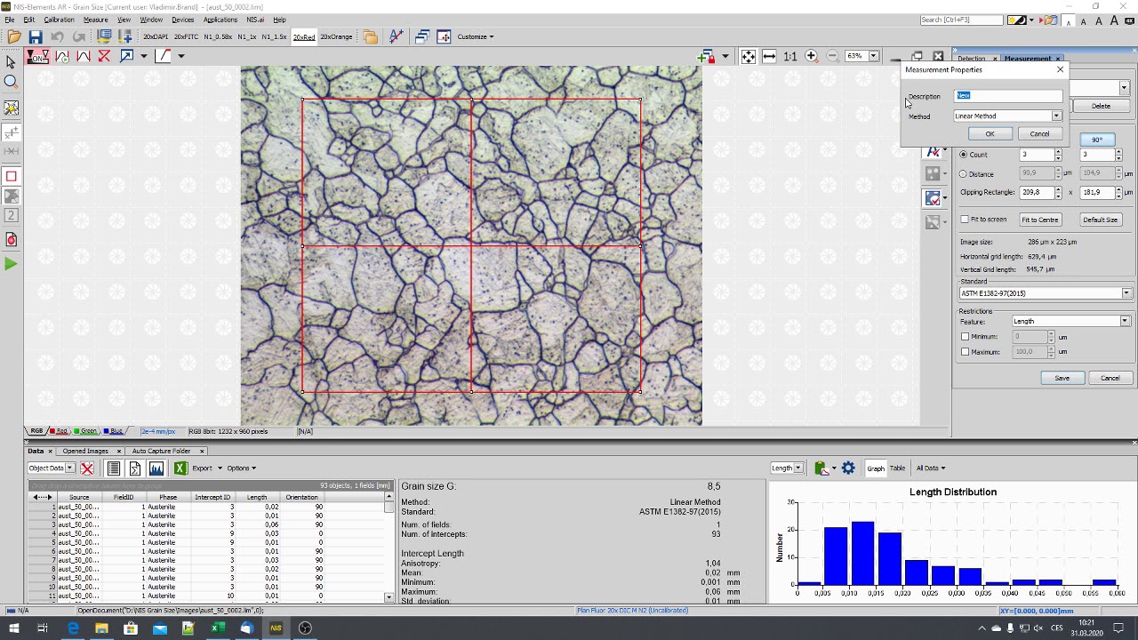 NIS-Elements: Manual Intersections in Grain Size Module - YouTube