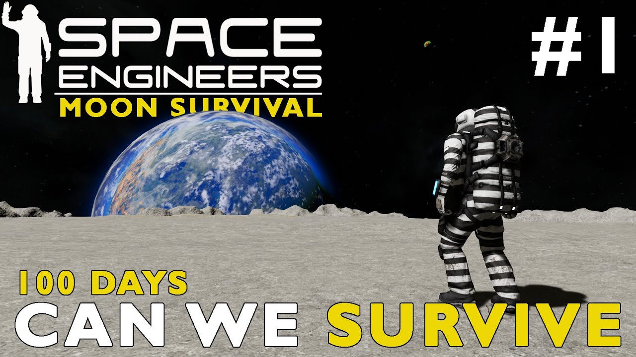 Can We Survive 100 Days On The Moon? | Space Engineers Moon Survival ...