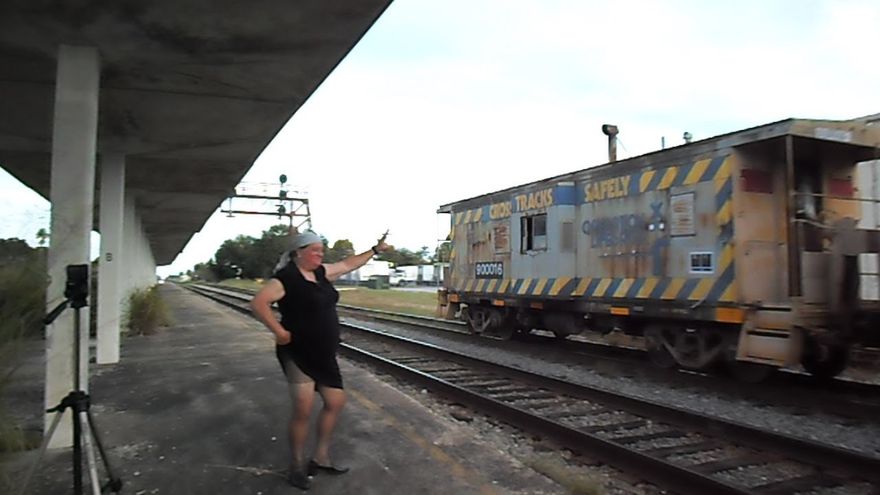 Avon Lady Shows Off For CSX Conductors - YouTube