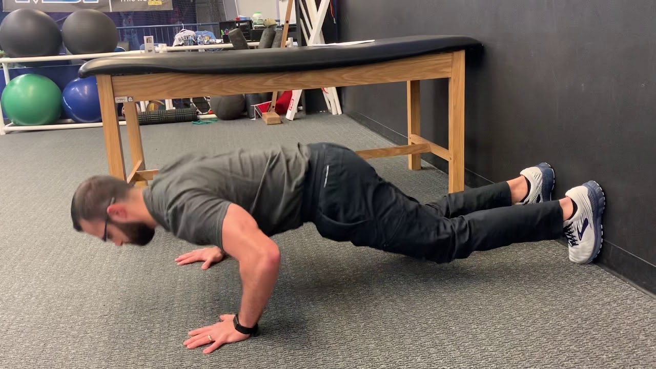 Pushups w/ Feet into Wall - YouTube