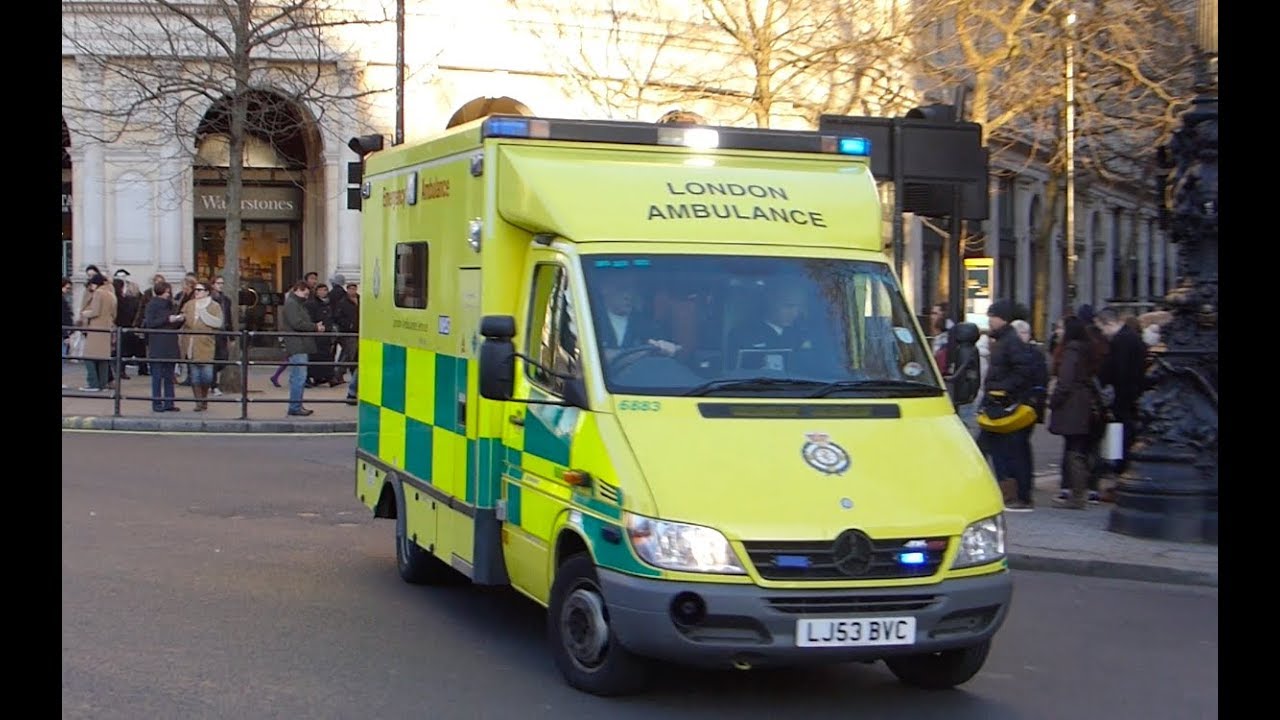 London Ambulance Service Strobe Mercedes Sprinter Emergency Ambulance ...