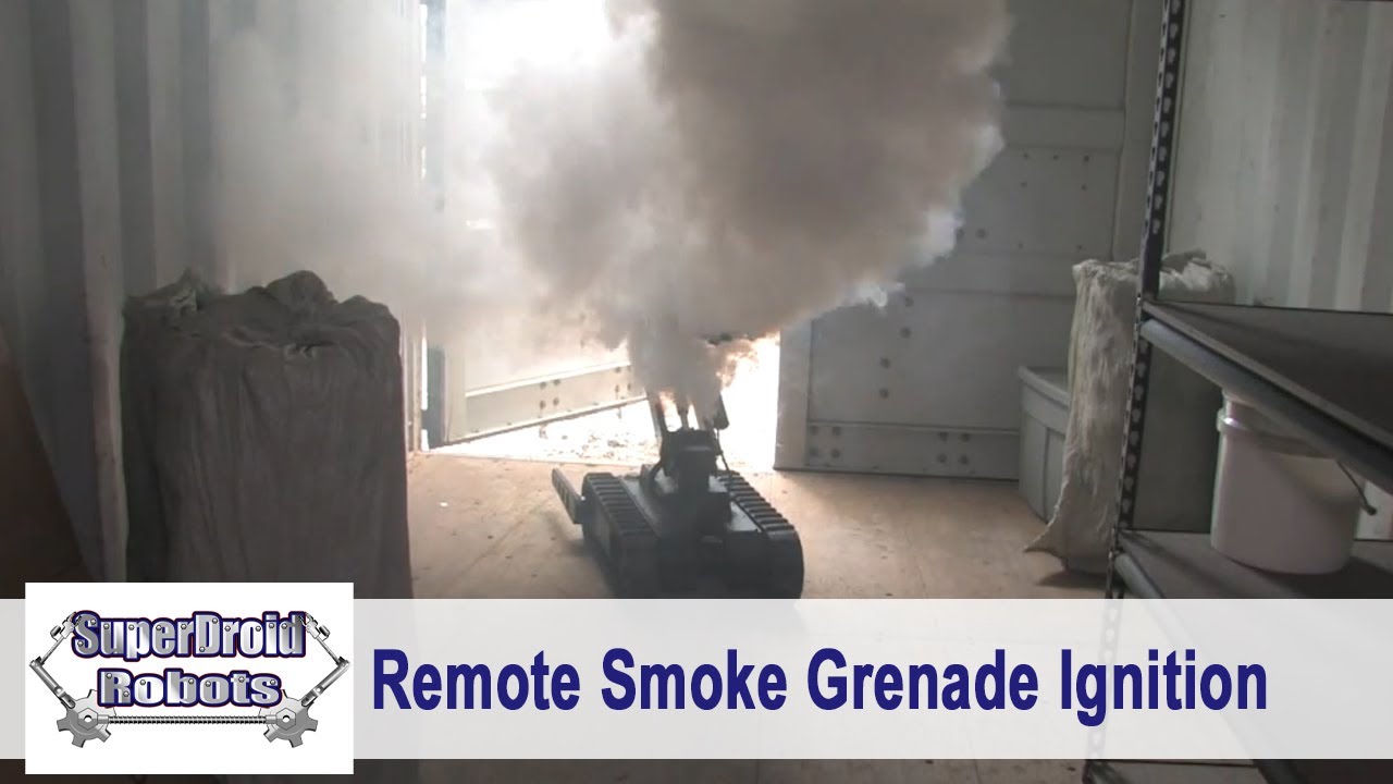 Robot Releases Smoke Grenade by SuperDroid Robots LT2-F with 4 Remote ...