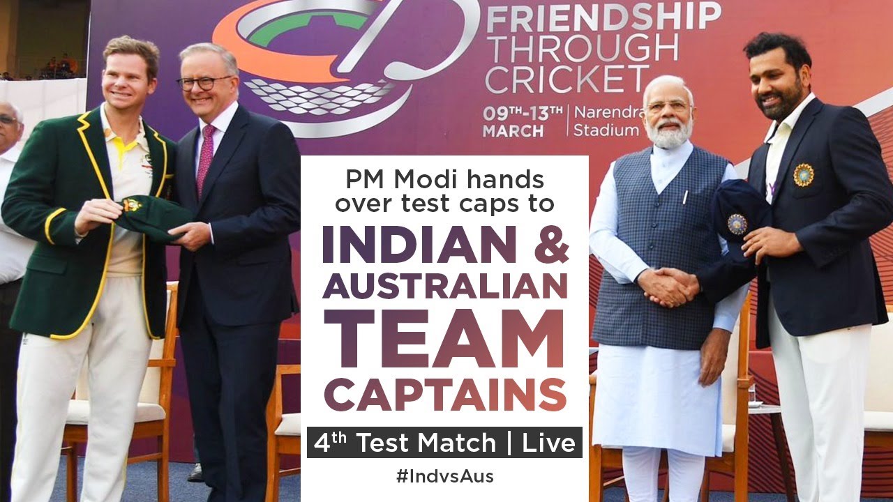 PM Modi hands over test caps to Indian & Australian team captains |4th ...