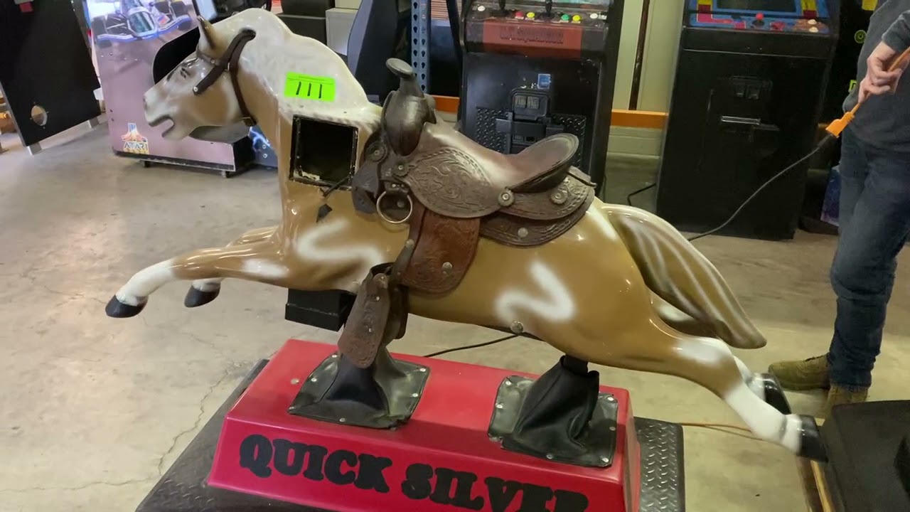 Horse Kiddie Ride w/Leather Saddle - YouTube