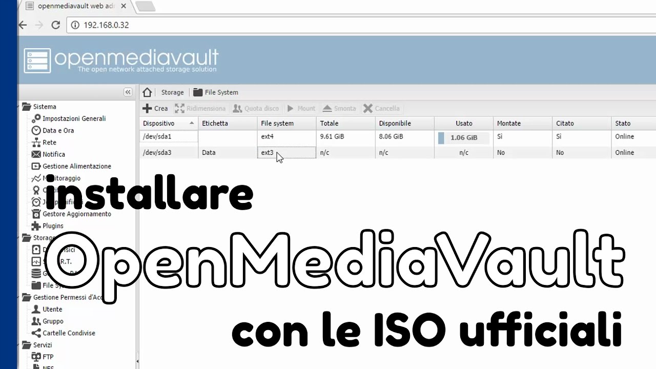 Installare OpenMediaVault con le ISO ufficiali (OS Full + Swap + Data ...