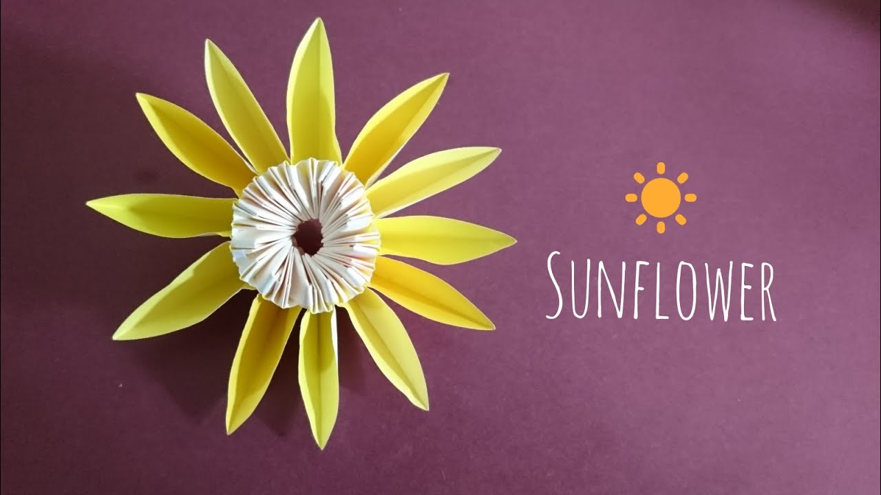 Origami Sunflower/12-point Flower 折纸太阳花 - YouTube