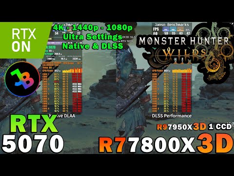 Monster Hunter Wilds Benchmark | RTX 5070 | Sim. 7800X3D | 4K 1440p 1080p | Max Settings Ray Tracing