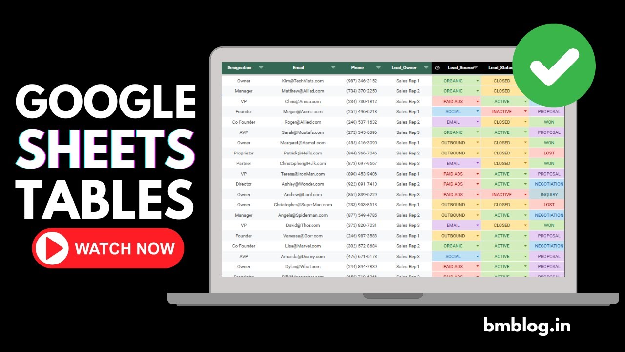 Google Sheets Table Features - Do You Know These? - YouTube