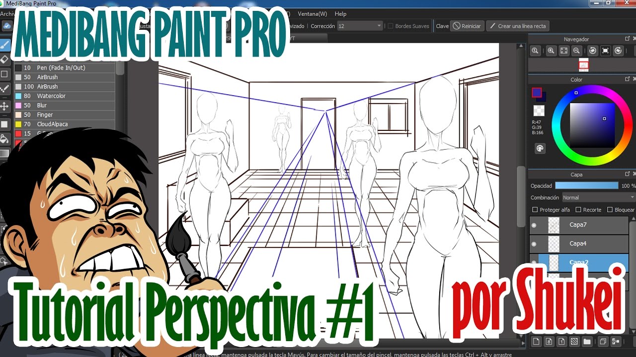 Tutorial de Perspectiva Básica en Medibang Paint Pro @ShukeiArt - YouTube