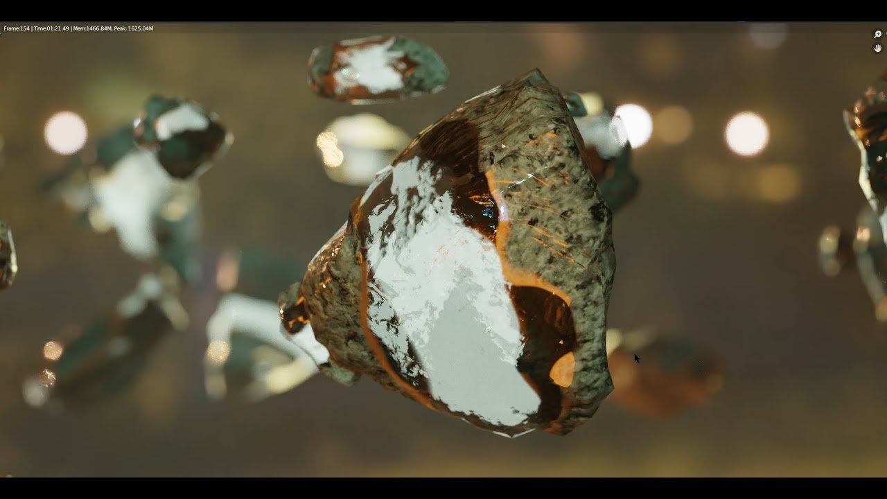 Creating Floating Rocks with Blend Material - Blender SceenRec (No ...