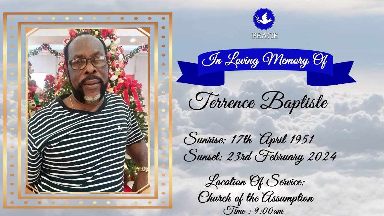 Funeral Tribute Services Of Terrence Baptiste - YouTube