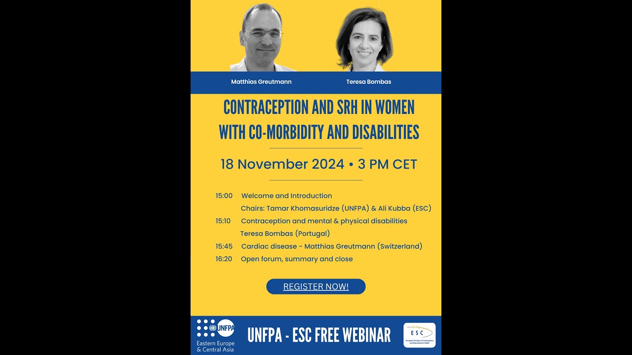 UNFPA/ESC Free Webinar - Contraception and SRH in women with co ...