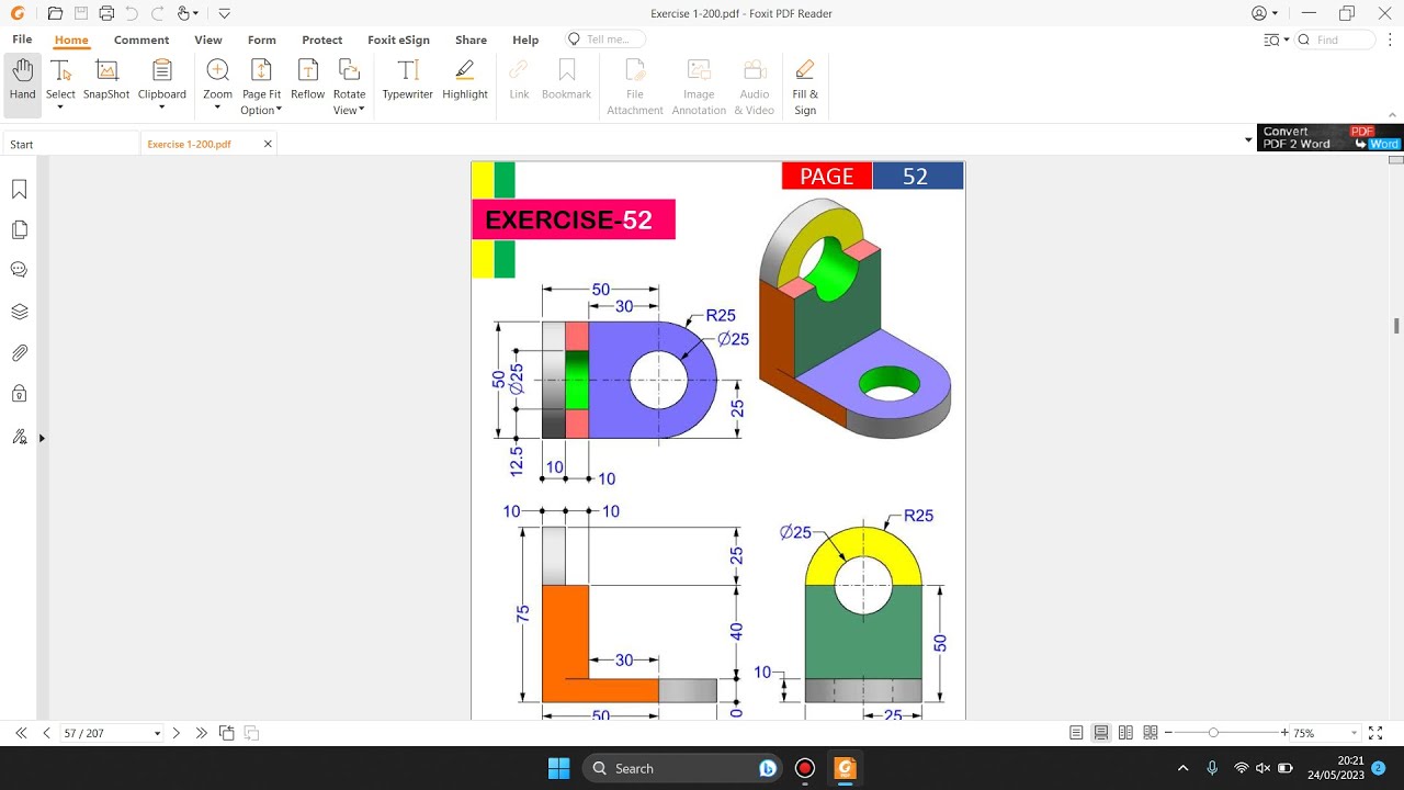 Exercise 52 Solidwork - YouTube