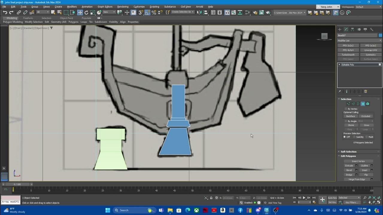 3ds max Modeling ship pt2 - YouTube