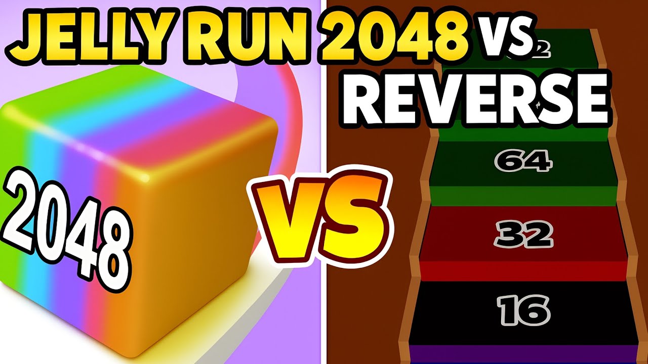 Jelly Run 2048 🪼vs Reverse gameplay Colour Run walkthrough , iOS Android New Update ( part ...