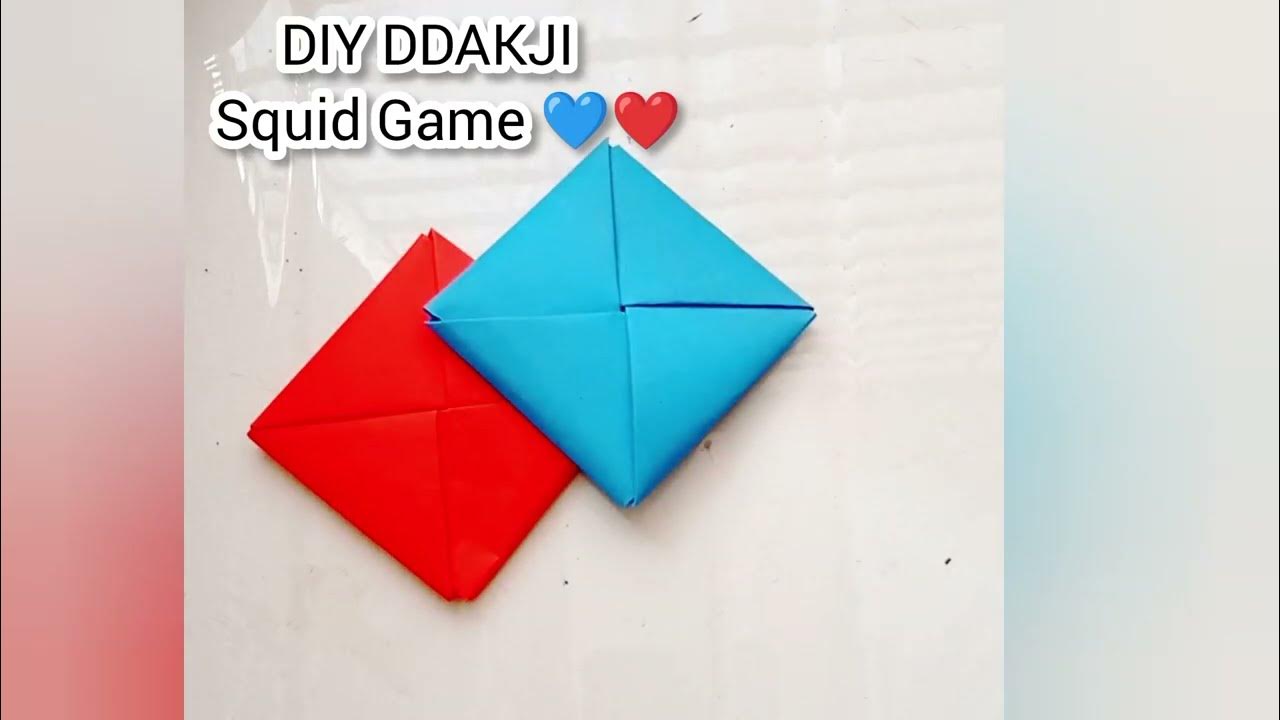 How to make Ddakji 🟥🟦| Squid Game Ddakji Tutorial | How to make DDAKJI with A4 paper from SQUID ...