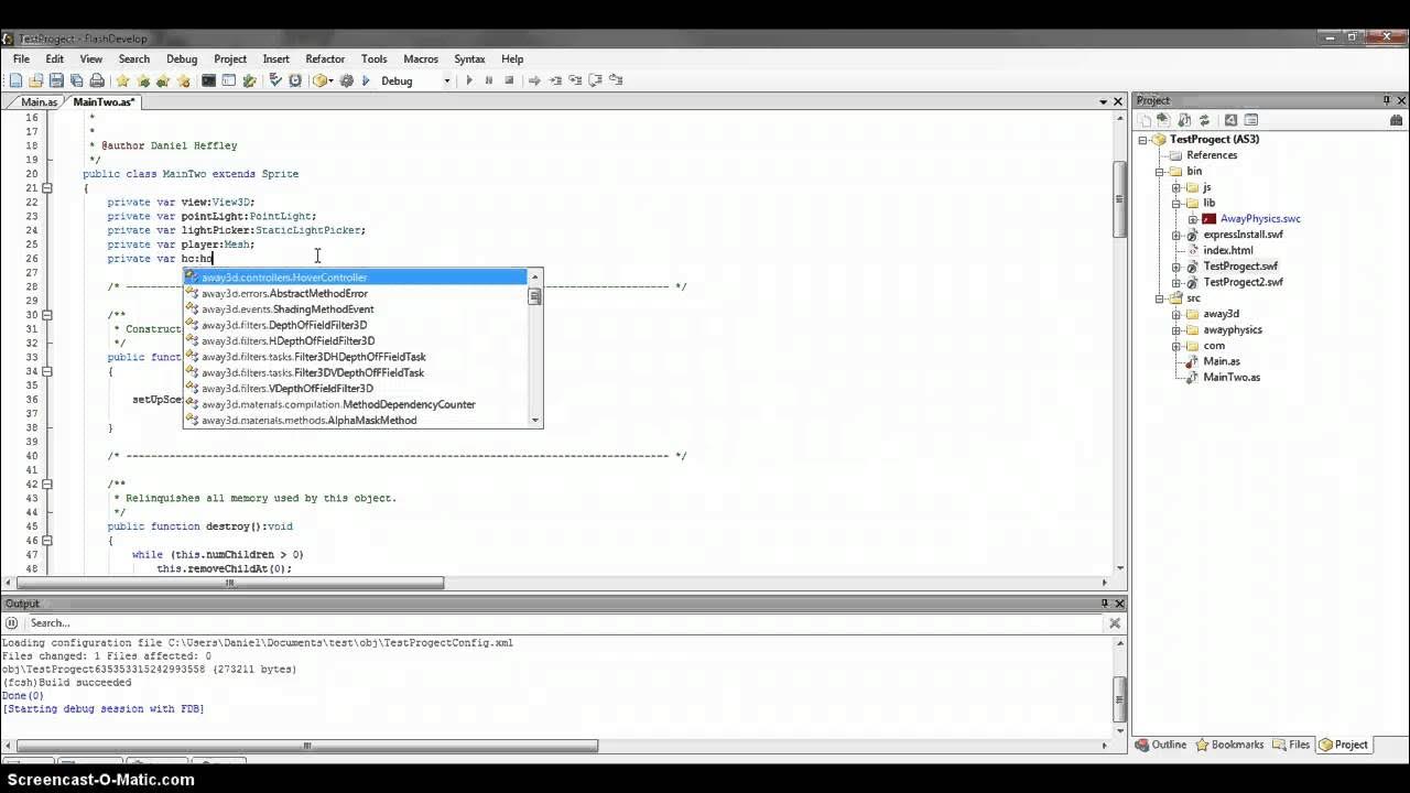 Away3D AwayPhysics Player Tutorial 1 - YouTube
