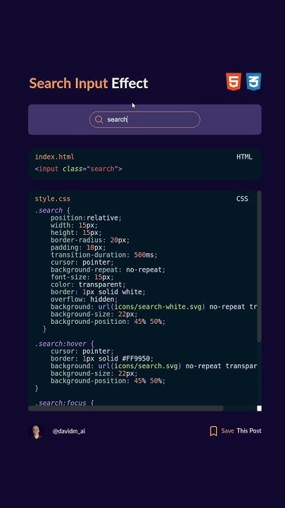 Search Input Animation Coding Css3 Htmlcss Html Webdesign Html5
